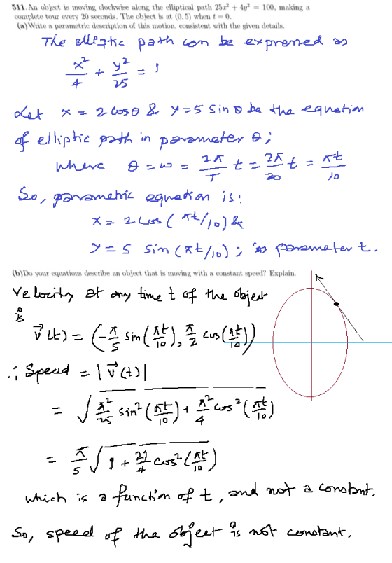 511.An object is ig clockwise along the elliptical path 25x242 100 ...