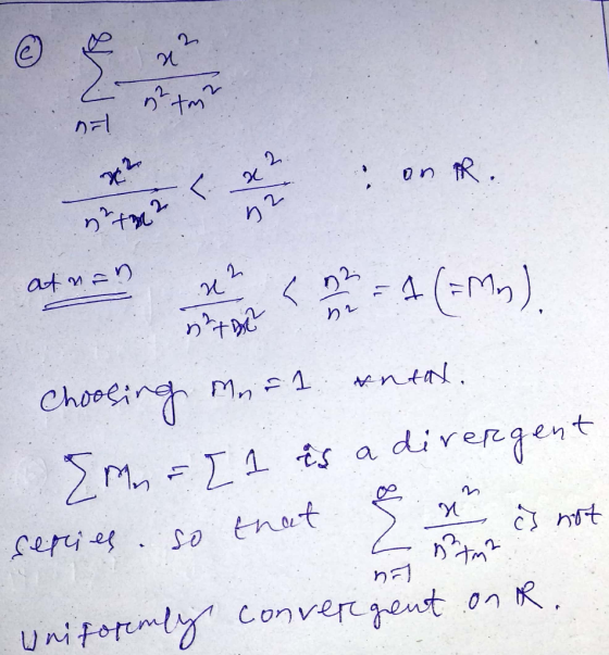 (b) Let a >0. Does (f.) converge uniformly on [-a, al? (c) Does (f ...