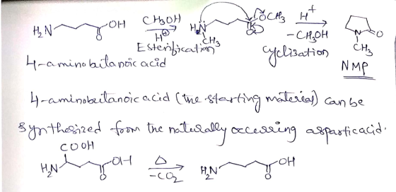 Propose another way of synthesizing NMP from the amino ketone ...
