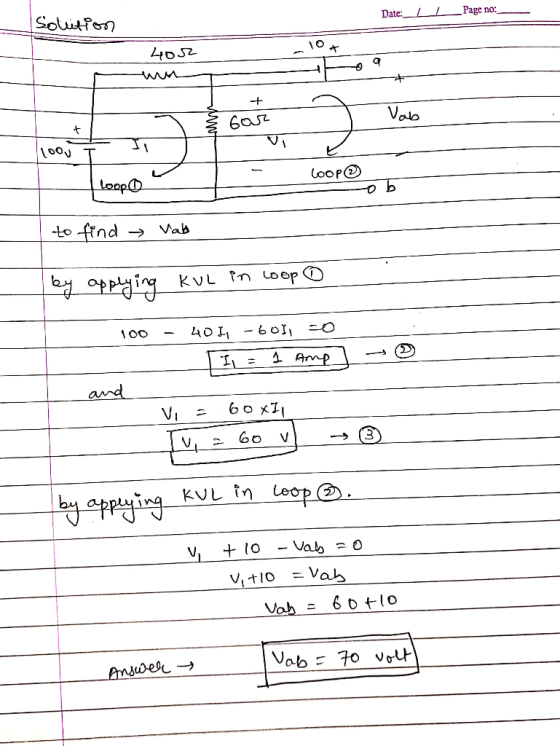 See Figure 5.11 below. Find the voltage Vab between terminals a and b ...
