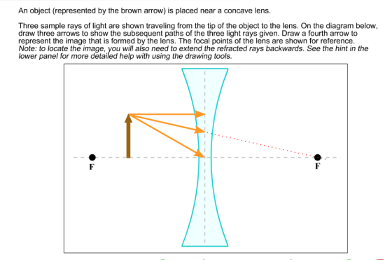 An object (represented by the brown arrow) is placed near a concave ...