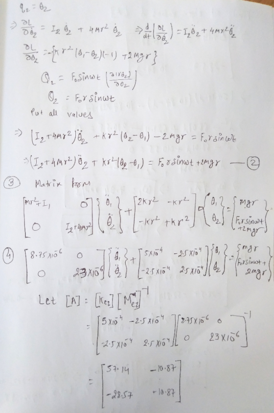 Q3. For the system in Figure 3 where and θ2 are the rotational angles ...