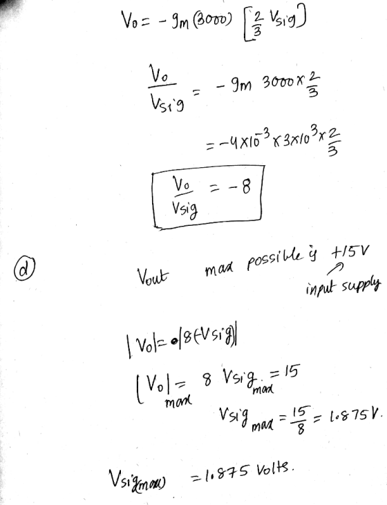 2. The MOSFET in the amplifier below has a threshold voltage of IV and ...