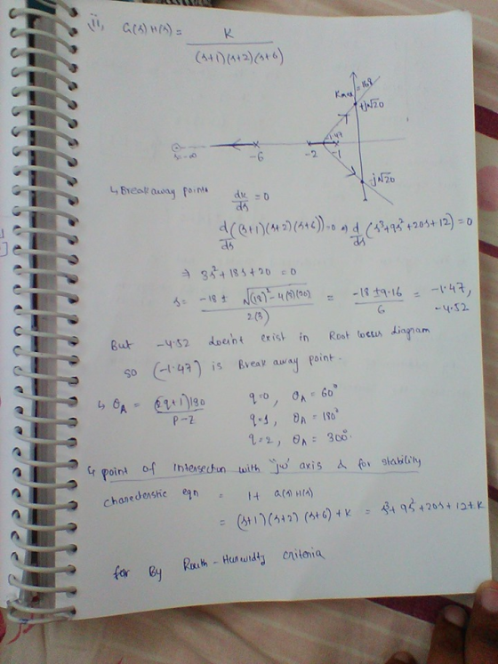 Sketch the root locus for the control system shown in Figure Q3(b). b ...