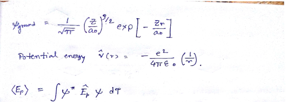 The ground state wave function of Na10+ is π−1/2(Z/a0)3/2e−Zr/a0 where ...