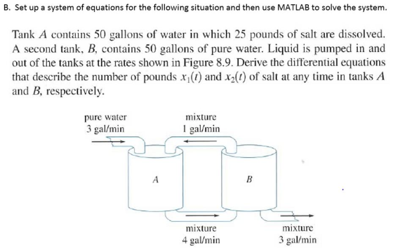 B. Set up a system of equations for the following situation and then ...