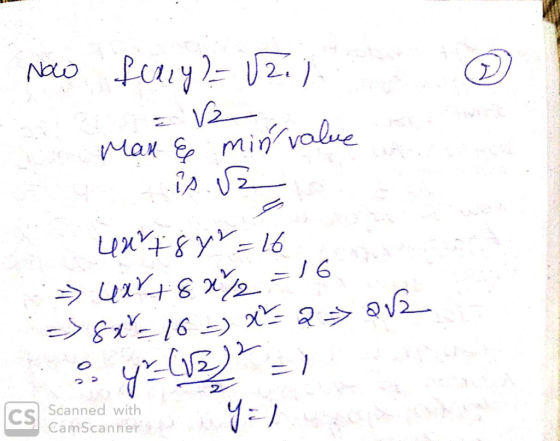 28.- Use Lagrange Multipliers to find the maximum and minimum values of ...