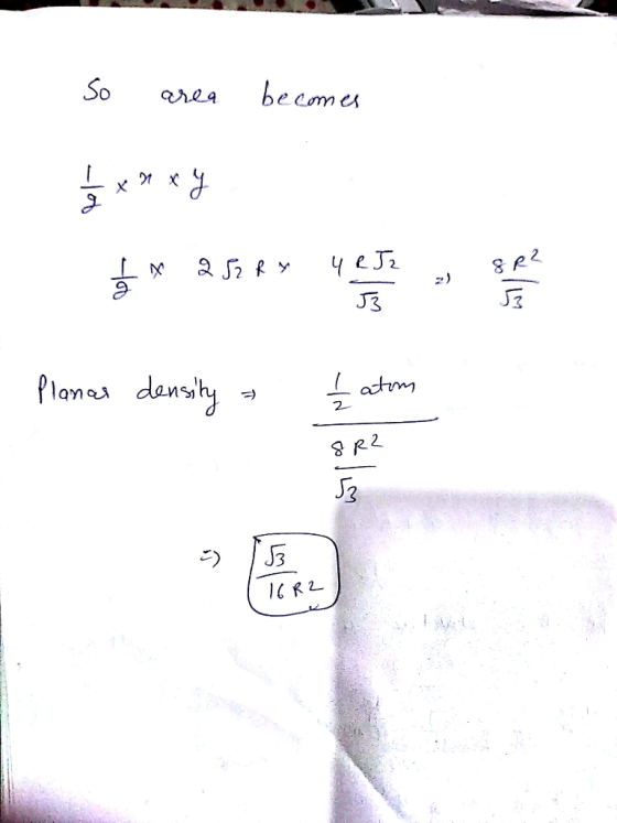 Draw a BCC unit cell and derive linear density and planner density ...