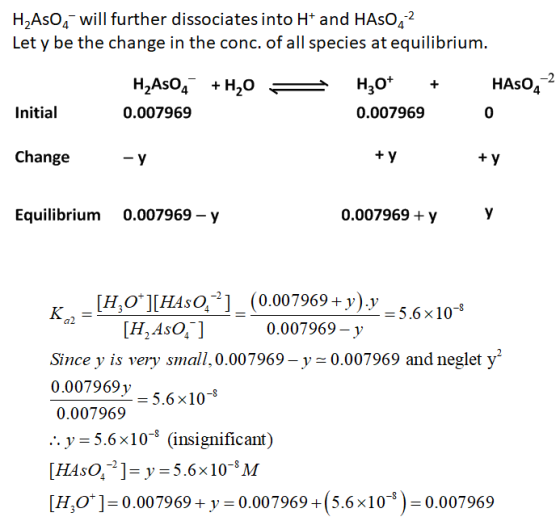 Calculate the pH and the equilibrium concentrations of H2AsO4-, HAsO42 ...