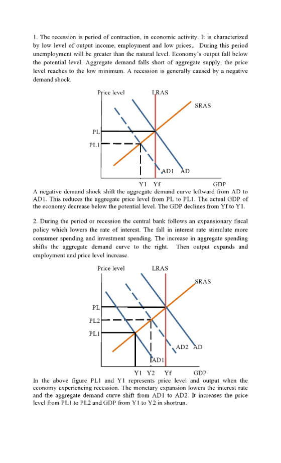 1. The economy of Maxistan is currently in a recession. Show the ...