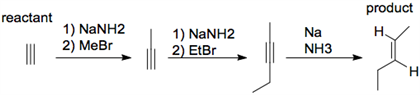 Construct a three-step synthesis of trans-2-pentene from acetylene by ...