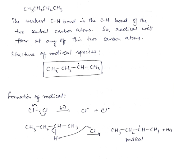 The compound below is treated with chlorine in the presence of light ...