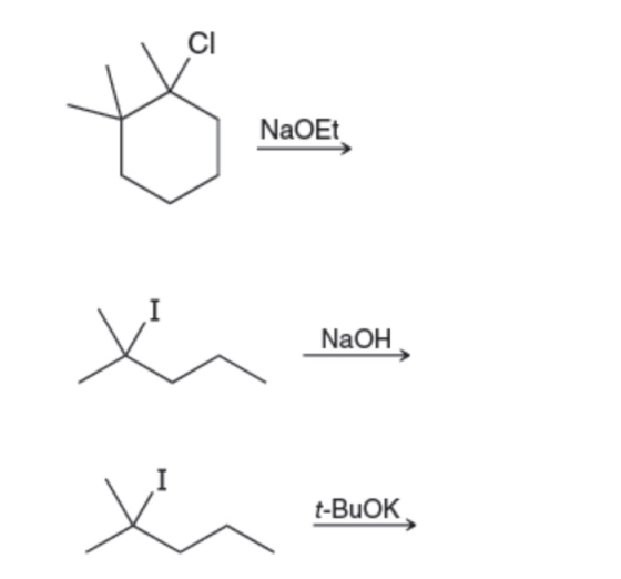 What is the major and minor products for the following E2 reactions ...