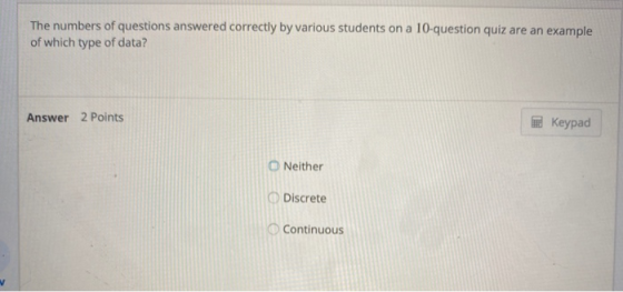 The numbers of questions answered correctly by various students on a 10 ...