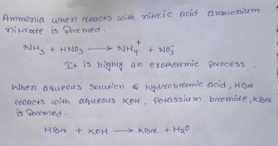 Write an equation for the reaction that takes place between nitric acid ...
