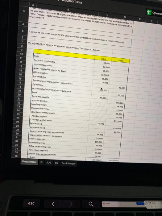 FIND SOE, BS AND PROFIT MARGIN File Edit View Insert Ford Dulu Ö7 100% ...