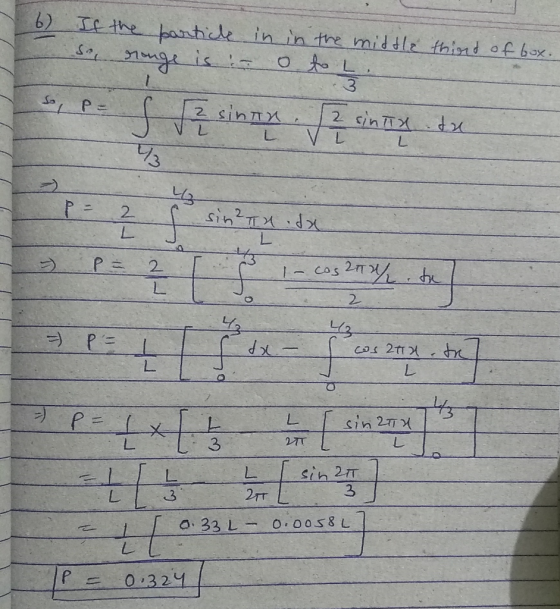 6. For a particle in a one-dimensional box, the ground state wave ...