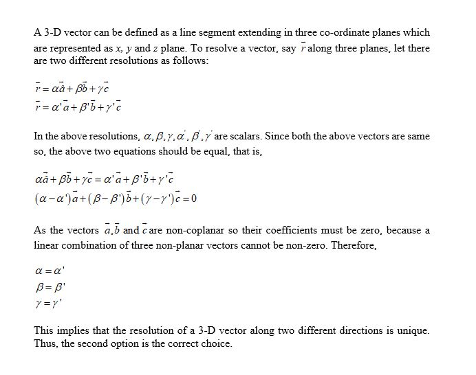 PartA Can you resolve a 3-D vector along two different directions ...