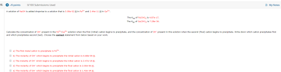 John Hogan Quiz 4 LSU Chemistry 1202. Please go into detail on how each ...