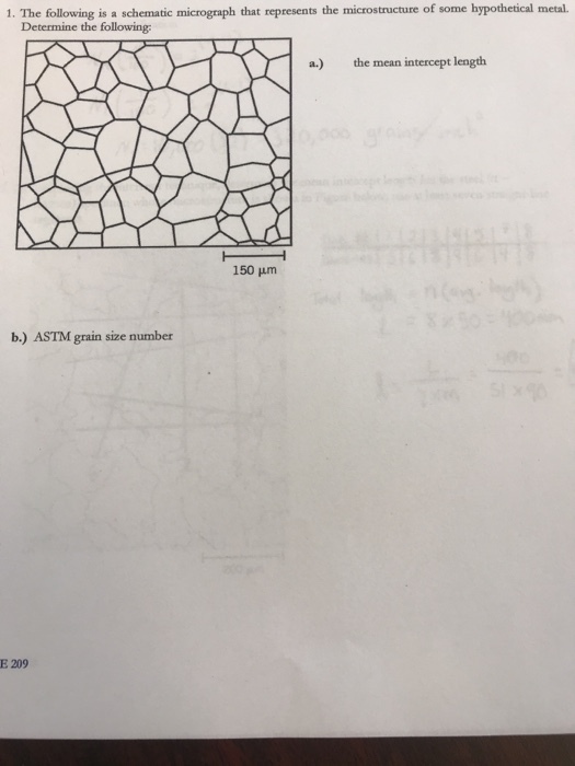 1. The following is a schematic micrograph that represents the ...