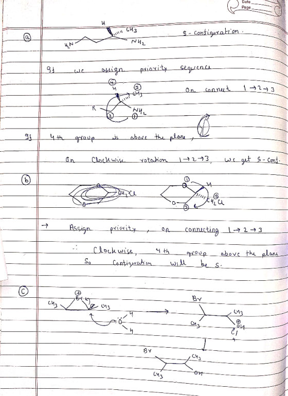 Draw a structural formula of the S configuration of the compound shown ...
