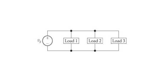 The three loads in the circuit in the figure can be described as ...