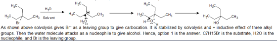 For the following SN1 reaction, draw the major organic product ...