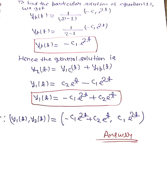 step by step please Solve the system of first-order linear differential ...