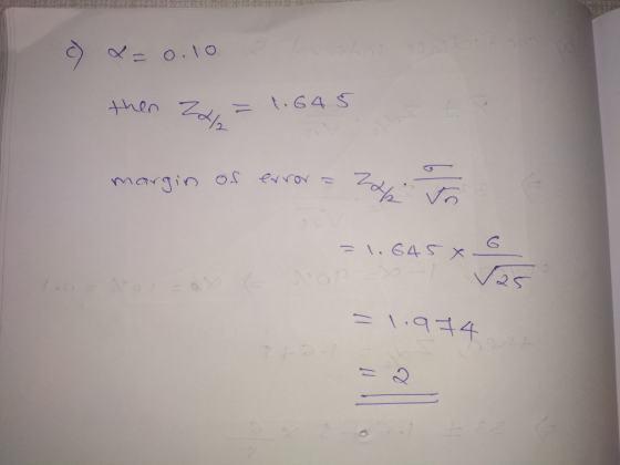 A sample mean, sample size, population standard deviation, and ...