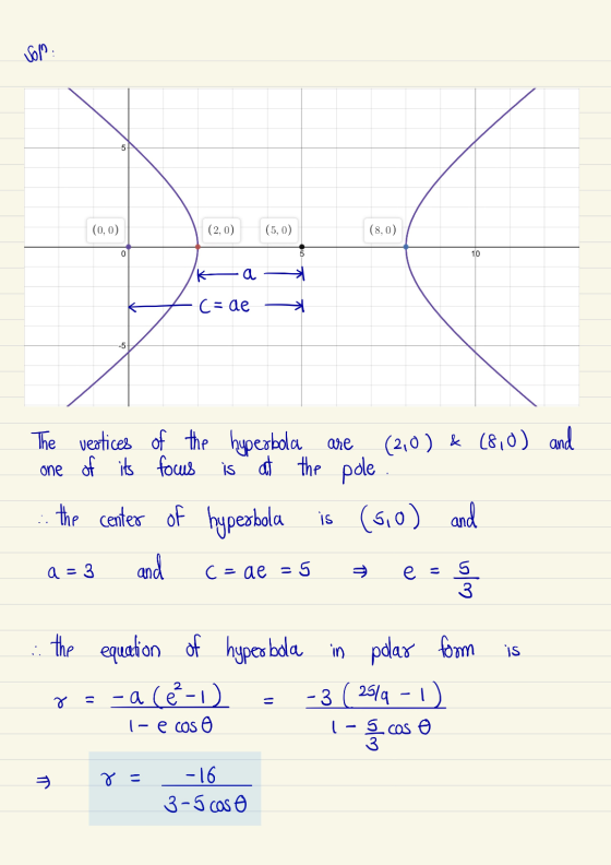 Find a polar equation of the conic in terms of r with its focus at the ...