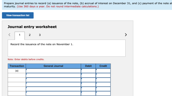 Exercise 9-4 Interest-bearing notes payable with year-end adjustments ...