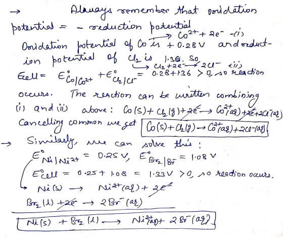 Use a table of Standard Reduction Potentials to predict if a reaction ...