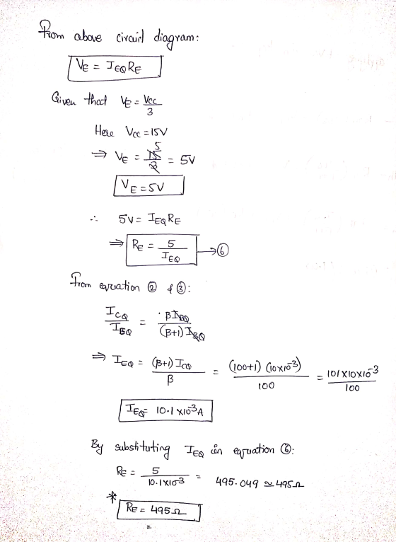 Design a transistor biasing circuit as shown below. Assume ß = 100, Ice ...