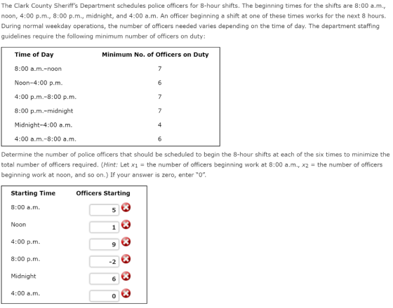 The Clark County Sheriff's Department schedules police officers for 8 ...