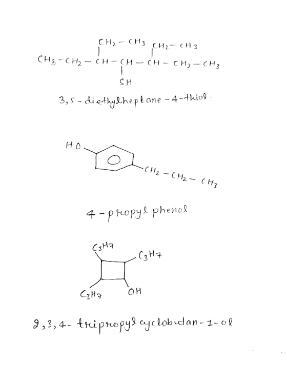 What is the IUPAC names of these compounds? What is the name of the ...