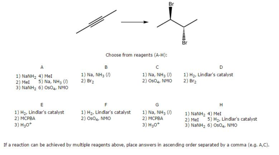 Identify the reagents necessary to achieve each of the transformations ...