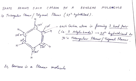 what is the shape around each carbon in a benzene molecule? - HomeworkLib