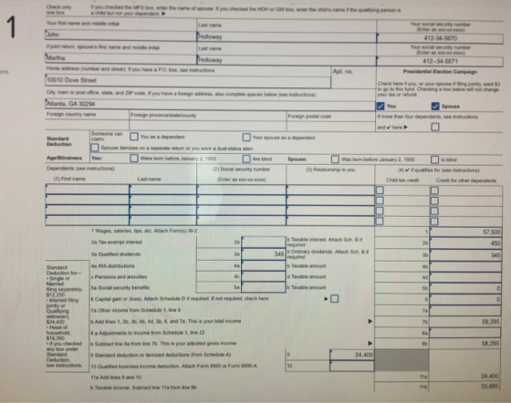 What amount goes on line 20 and 21a from 2019 1040 tax return? What ...
