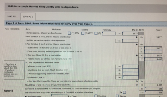 What amount goes on line 20 and 21a from 2019 1040 tax return? What ...