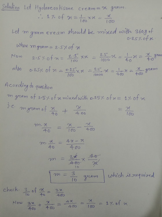 15. How many grams of 2.5% hydrocortisone cream should be mixed with ...