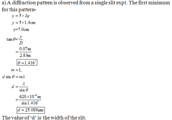 A set of narrow vertical slits is located a distance D from a screen ...