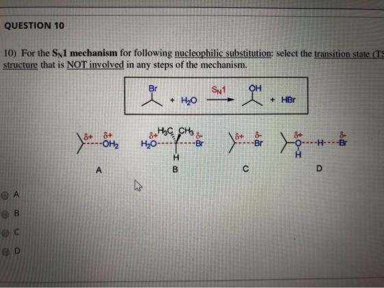 for the sn1 mechanism for the following nucleophilic substitution ...