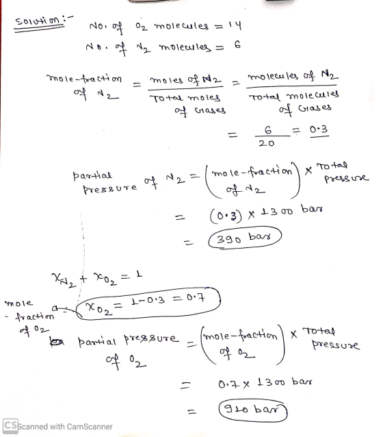 = O GASES Calculating partial pressure of a gas from a sketch Some N ...