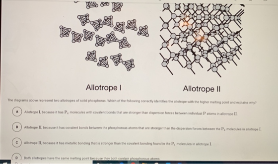 Allotrope ! Allotrope 11 The diagrams above represent two allotropes of ...