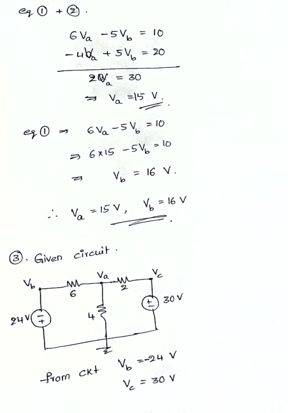 (2) Find Va and Vb using nodal analysis. This is an example of a ...