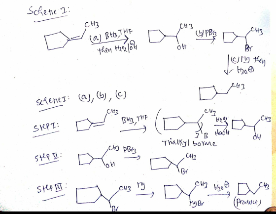 Identify the reagents to be used in the following synthetic schemes ...
