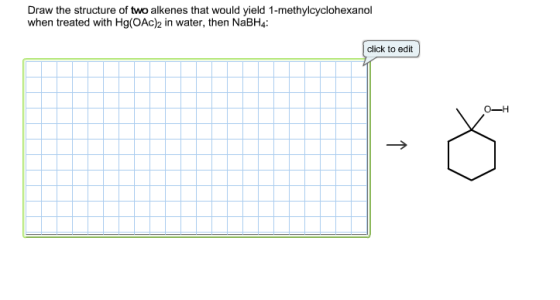 Draw the structure of two alkenes that would yield 1-methylcyclohexanol ...