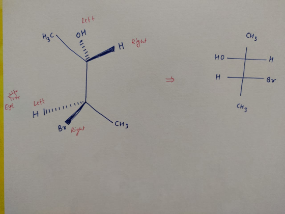 Translate the following wedge-and-hashed structure to its Fischer ...