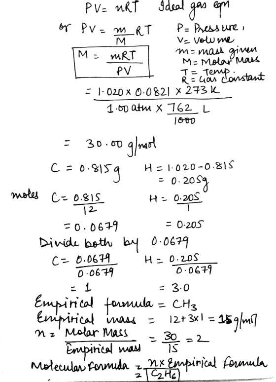 A Sample Of Gas With A Mass Of 1 020 G Occupies A Volume Of 762 a-sample-of-gas-with-a-mass-of-1-020-g-occupies-a-volume-of-762