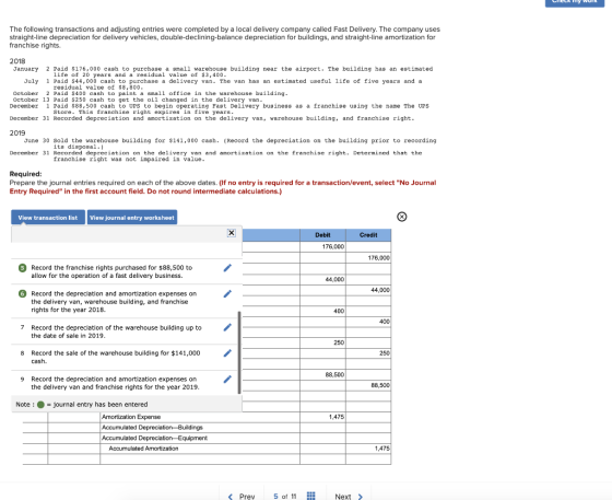 Please complete entries 6-9 and show the work. I got 1-5 and I am ...